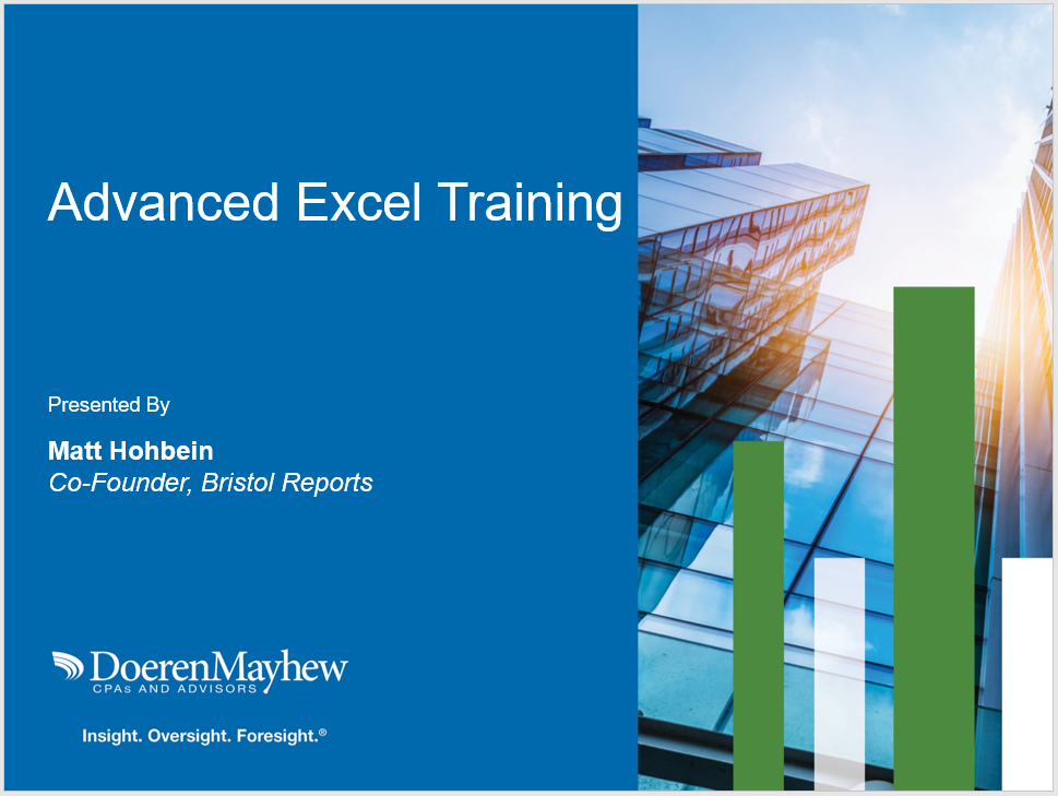 Advanced Excel Training