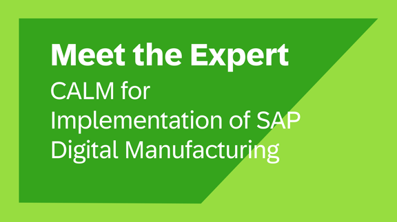 CALM for Implementation of SAP Digital Manufacturing