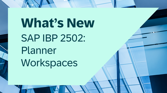 SAP IBP What's New 2502: Planner Workspaces