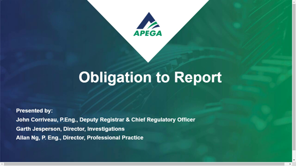 Your Obligation to Report