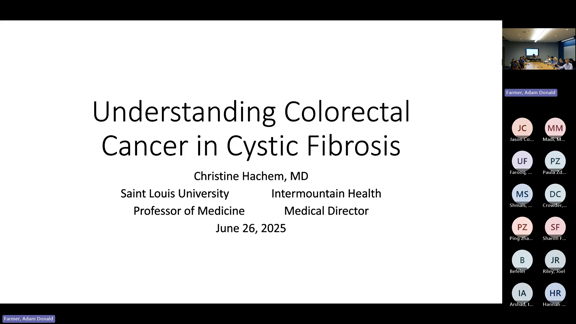 "Understanding Colorectal Cancer in Cystic Fibrosis"--Dr. Christine Hachem